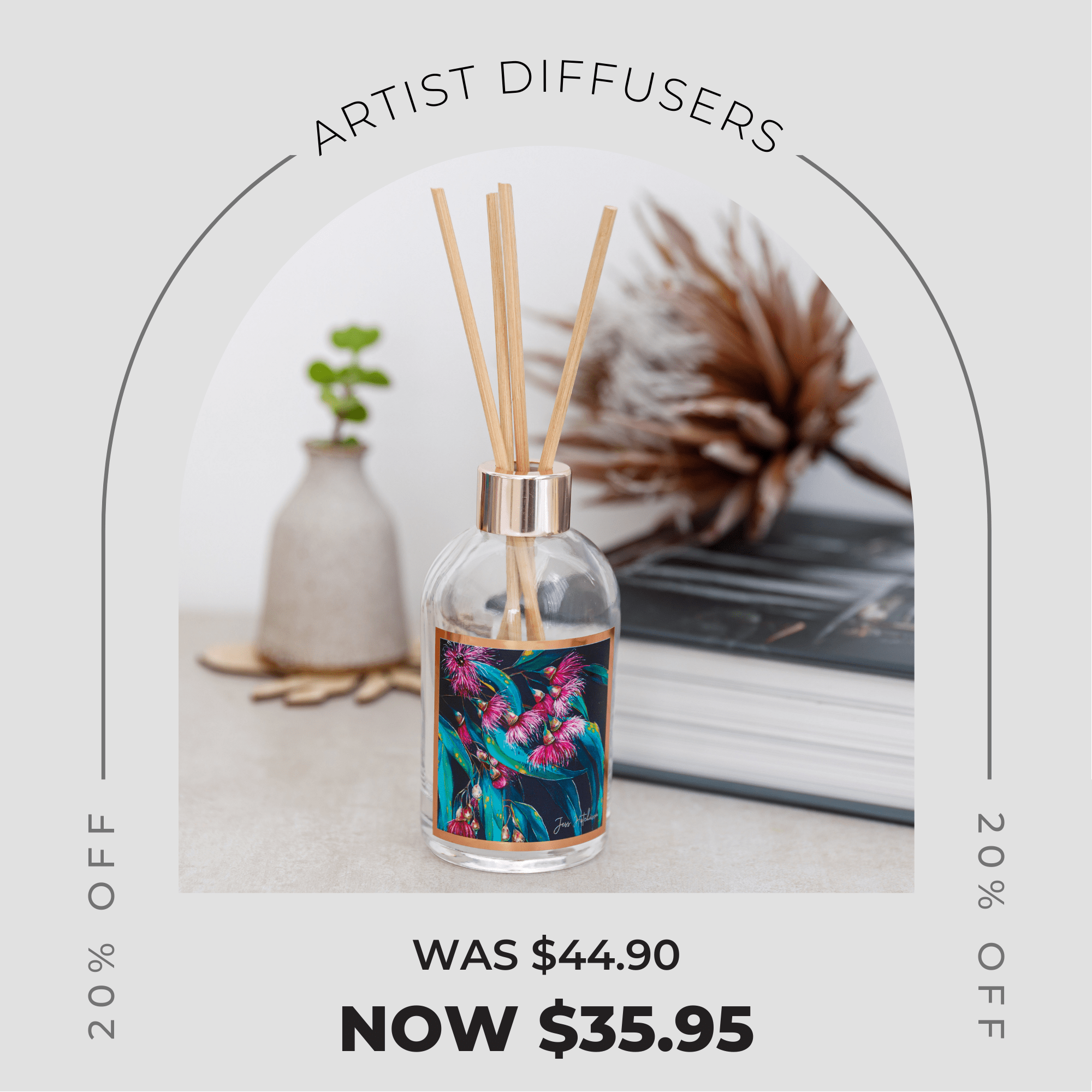 Australian artist reed diffuser | Australian Bush | 200ml | Aroma Pot ...