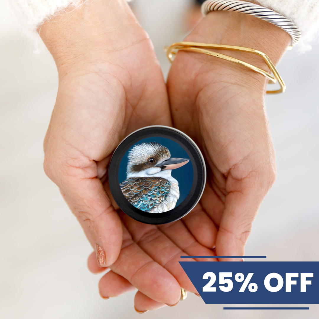 Australian artist soy candle tin | Australian Sandalwood – Aroma Pot ...