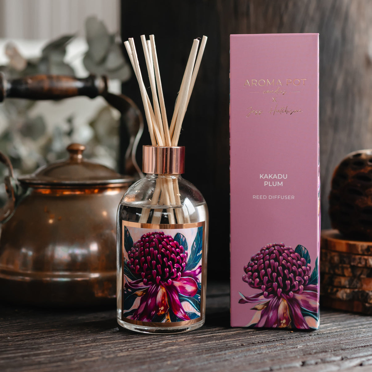 Australian artist reed diffuser | Kakadu plum | 200ml | Aroma Pot Candles
