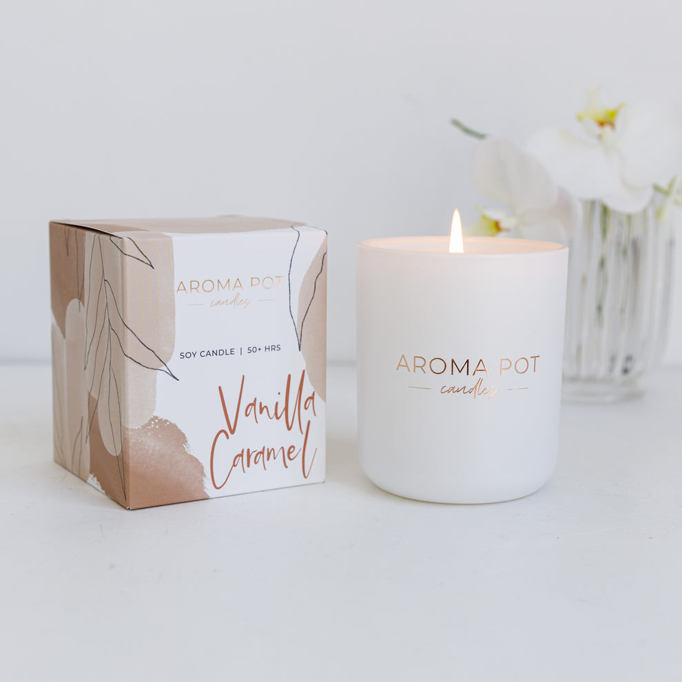 Aroma Pot Classic Candle | Vanilla Caramel | 50+hrs – Aroma Pot Candles